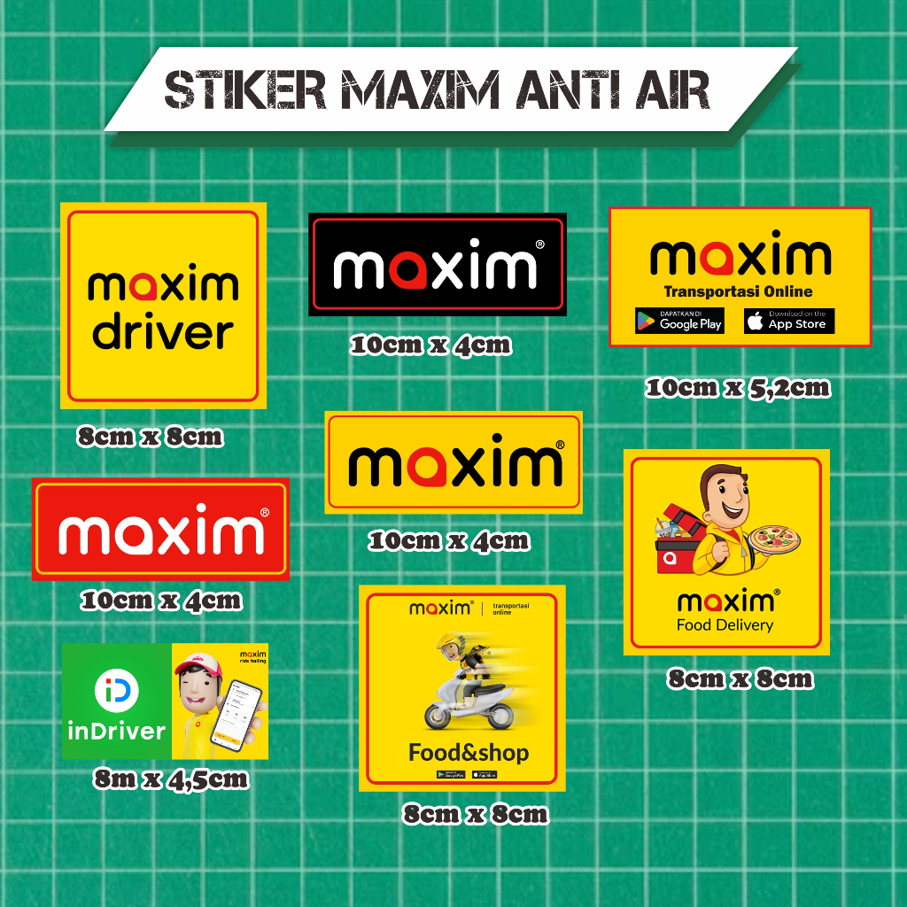 Jual STIKER MAXIM BIJIAN ANTI AIR / STIKER LOGO MAXIM / STIKER HELM ...