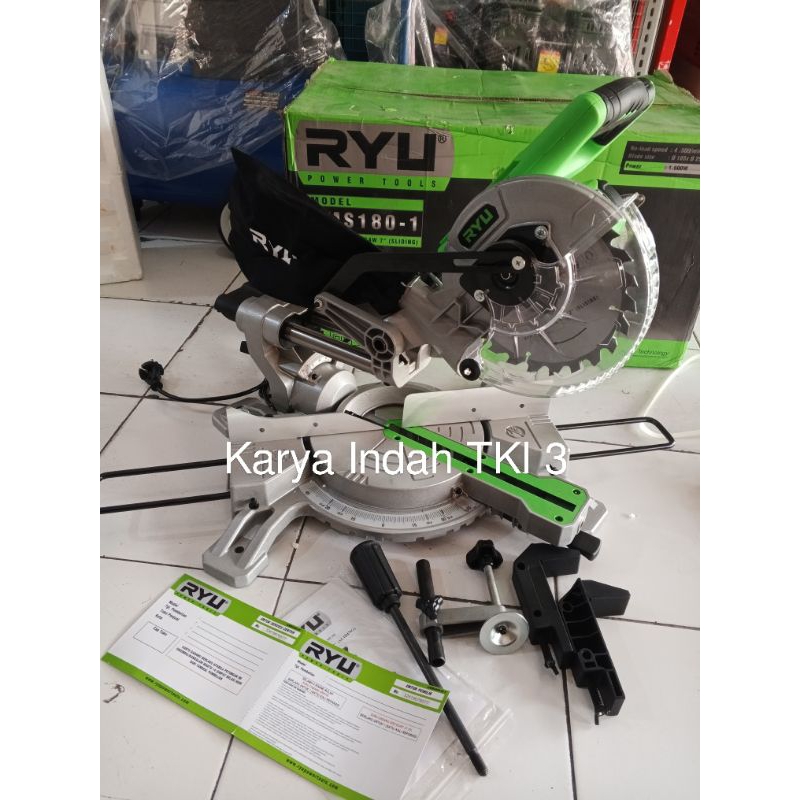 Jual Miter Saw Sliding 7"Inch RYU RMS180-1 1.500 Watt Mesin Gergaji ...