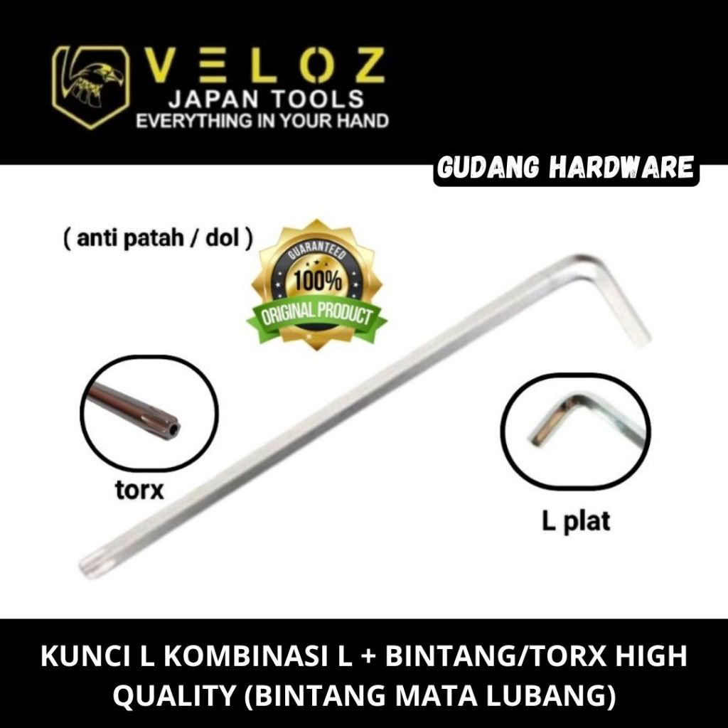 Jual Veloz kunci L kombinasi 2in1 plat + bintang ( anti patah / dol ...