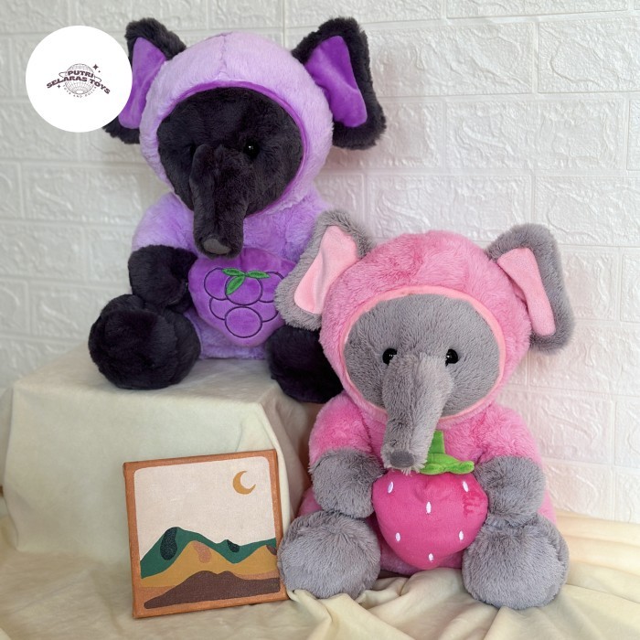Jual Boneka Binatang Gajah Elephant Strawberry Stroberi Grape Anggur ...