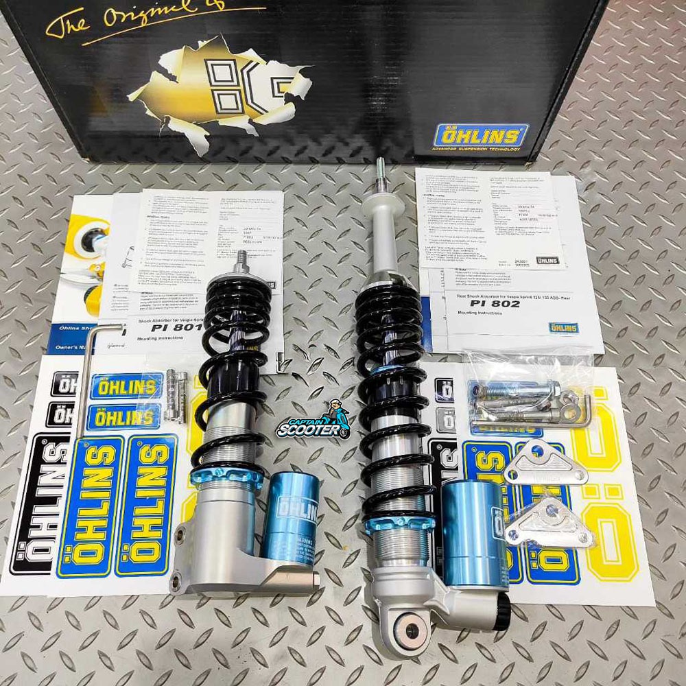 Jual Ohlins Shock Shockbreaker Tabung 801 & 802 Silver Ice Blue Vespa ...