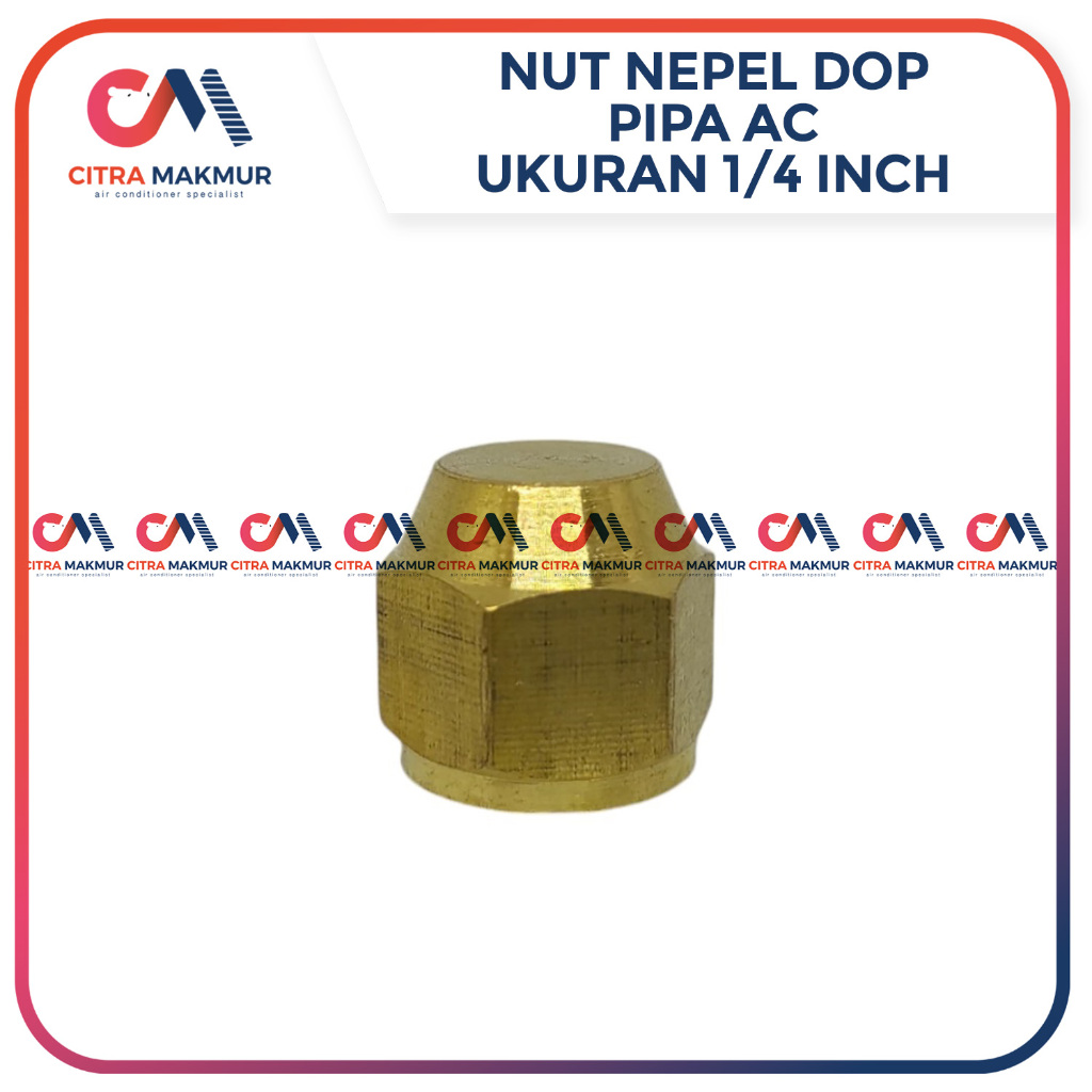Jual Nut Nepel Tebal Dop Buntu 1/4 1/4" Inch Kuningan Tutup Pipa Tembaga Pipa AC | Shopee Indonesia
