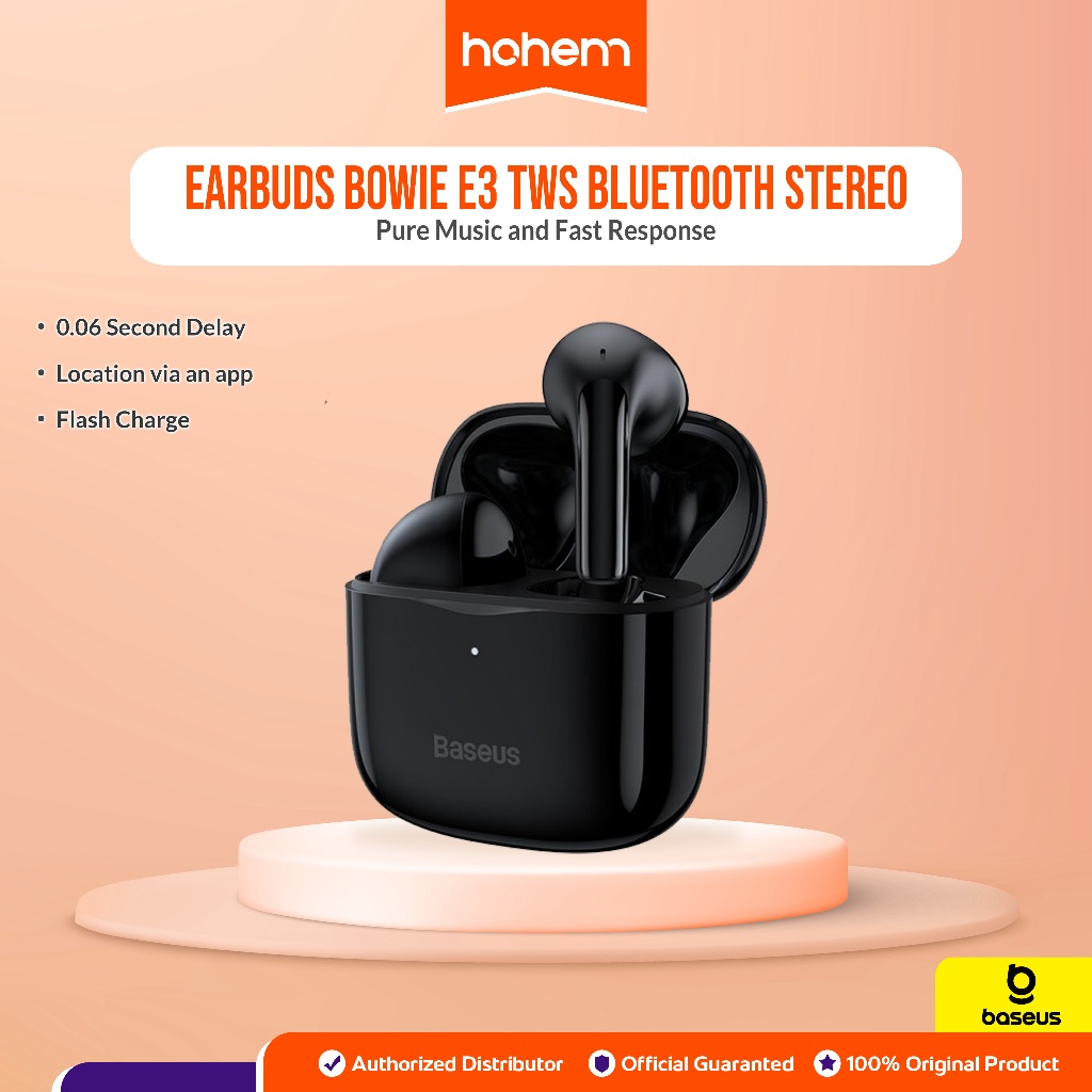 Jual Baseus Original TWS Bowie E3 Earbuds True Wireless Stereo ...