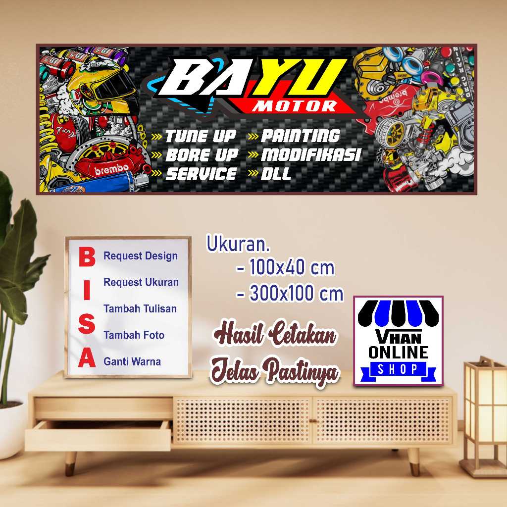 Jual Custom Banner Spanduk MMT Jasa Perbaiki Motor atau Bengkel ...