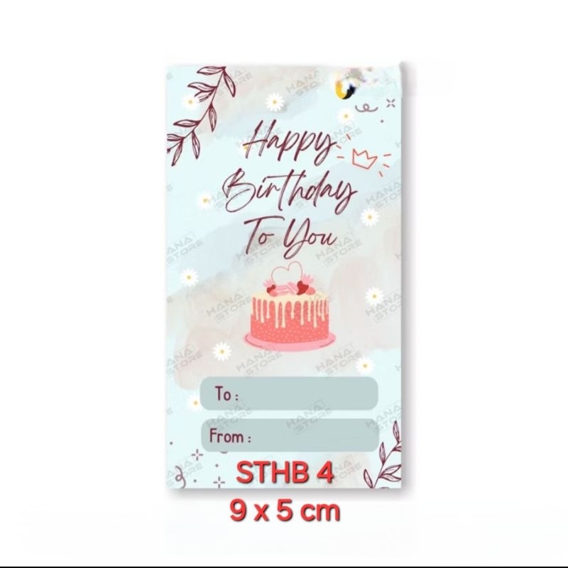 Jual 5pcs Sticker Kartu ucapan Happy Birthday | Shopee Indonesia