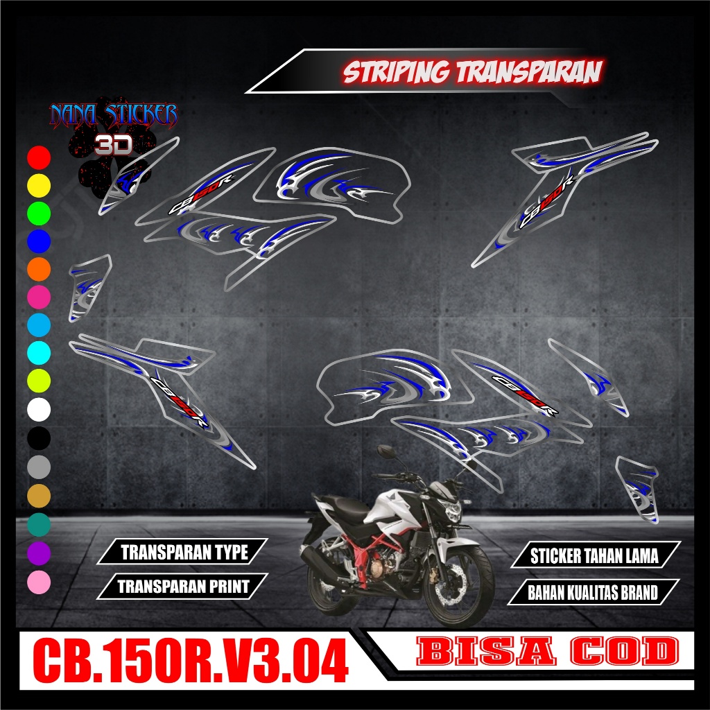 Jual Striping TRANSPARAN UV HONDA CB 150R V3 Variasi Stiker Sticker ...