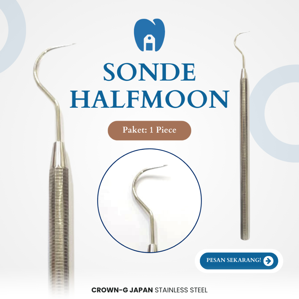 Jual Dental Sonde Lurus / probe lurus straight -Dental Sonde Halfmoon ...