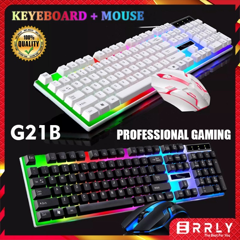 Jual Mouse Keyboard Gaming SET Kabel G21B Mechanical Led RGB Keyboard ...