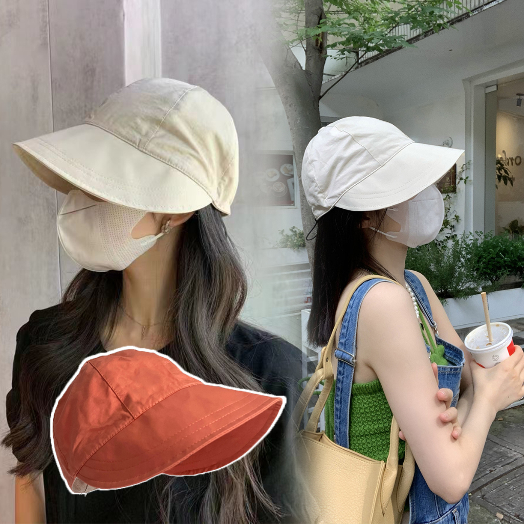Jual Topi Pantai Wanita Korea Style Visor Anti Sinar UV Bucket Half Sun Hat Fashion Aksesoris ...