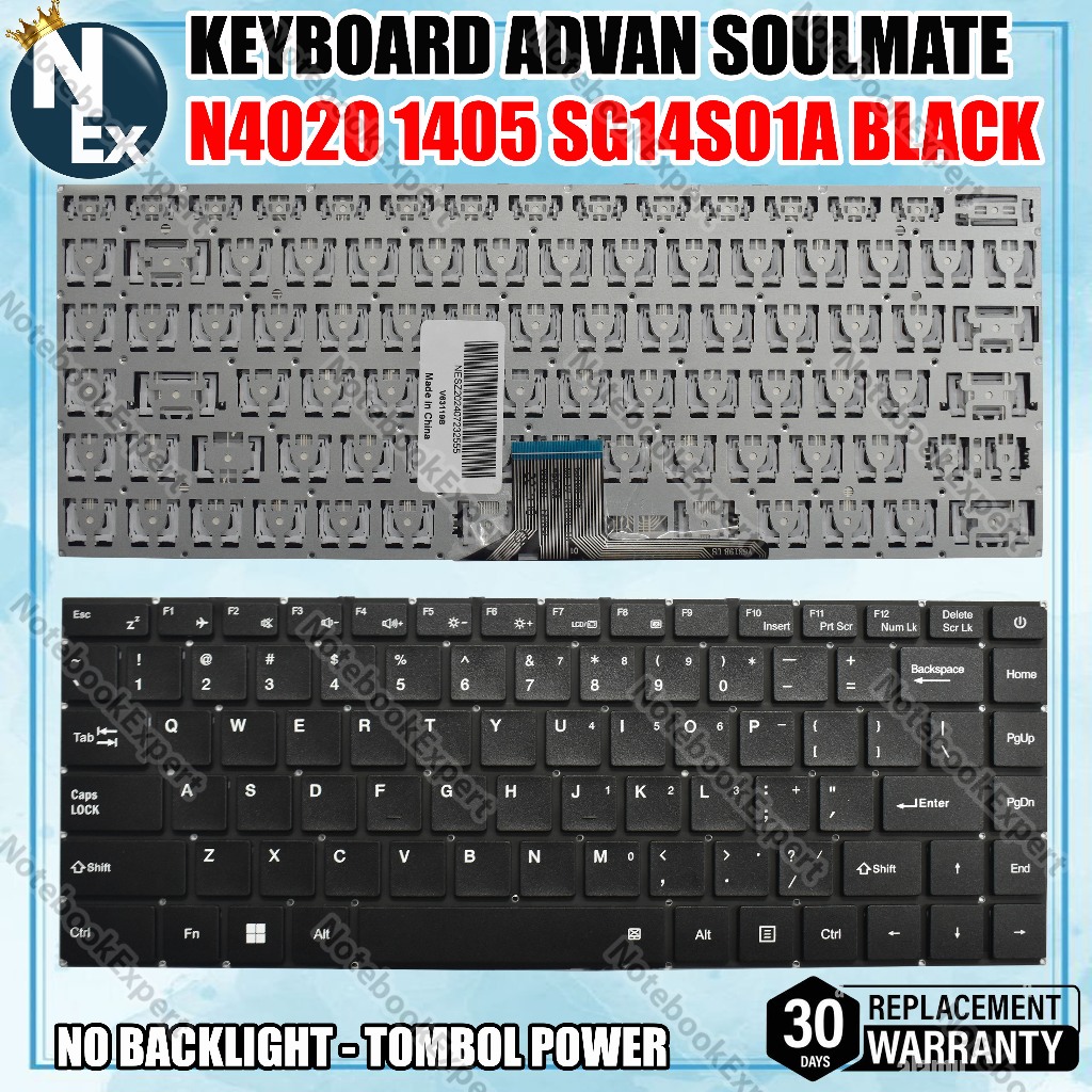 Jual KEYBOARD ADVAN SOULMATE N4020 1405 SG14S01A BLACK - TOMBOL POWER ...