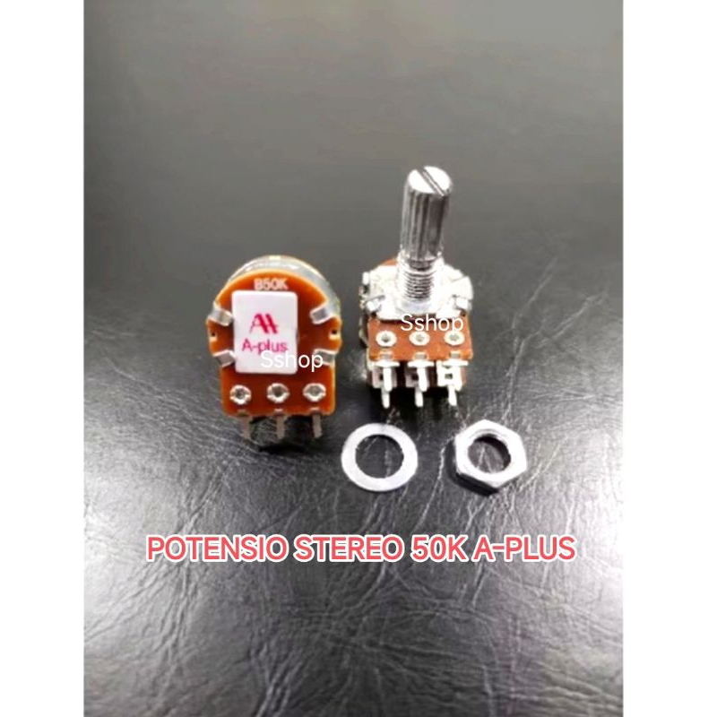 Jual POTENSIO STEREO 50K, 100K APLUS / POTENSIO BAGUS A+ 6 PIN 50K ...