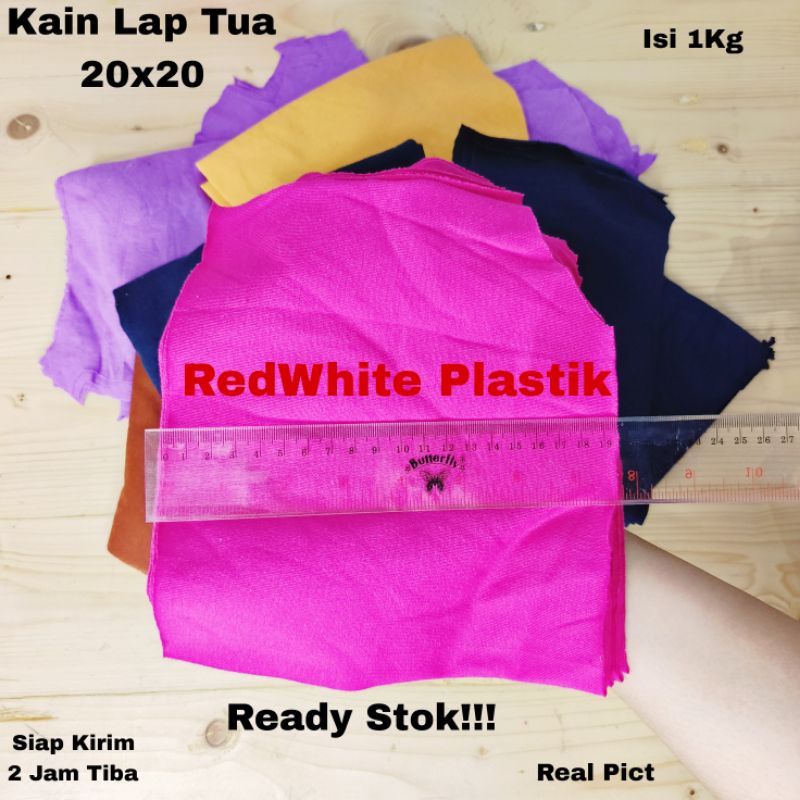 Jual KAIN LAP MAJUN PERCA KATUN Warna TUA Uk 20x20 Isi 1kg | Shopee ...