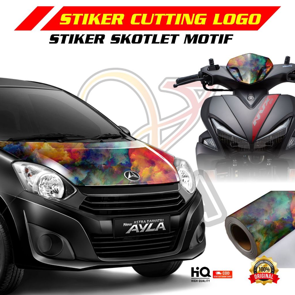 Jual Stiker Skotlet Motif / Bahan Vinyl Glossy / Meteran Skotlet Motif ...