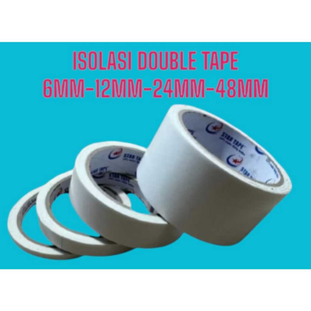 Jual Lakban OPP Tape Isolasi Double Tape Isolasi Double Tape 6mm 12mm ...