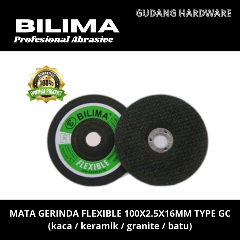 Jual bilima mata batu gerinda flexible 4"x2.5mm bevel kaca / keramik ...