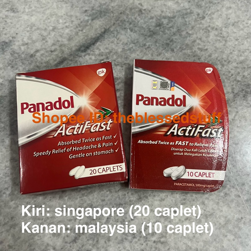 Jual Panadol ActiFast Singapore 20 Tablet 20 Caplets Made in Ireland ...