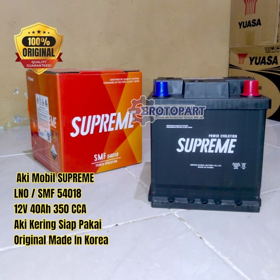 Jual Aki Mobil Hybrid SUPREME SMF 54018 LN0 LNO Accu Corrola Yaris ...