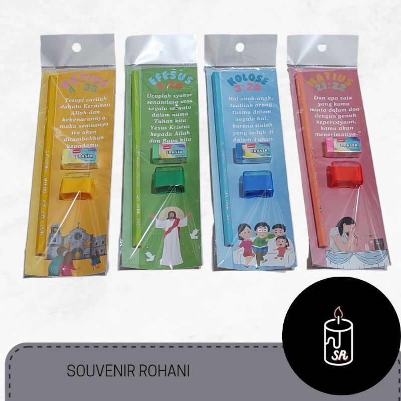 Jual SET ALAT TULIS AYAT ALKITAB FULL COLOUR UNTUK SOUVENIR ANAK ...