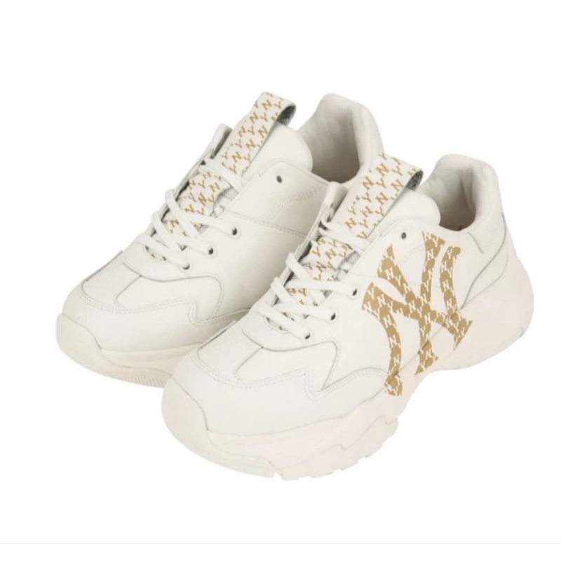 Jual Sepatu MLB Bigball Chunky NY Yankees Monogram LT Beige Gold / MLB ...
