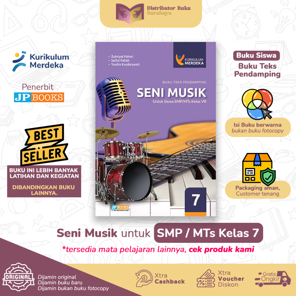 Jual Buku Teks Pendamping Siswa Seni Musik Smp Kelas 7 - Kurikulum Merdeka - Penerbit JP Books ...