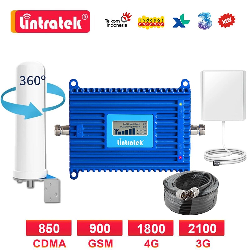 Jual Lintratek Penguat sinyal repeater GSM 1-band 2G 4G 1800 Mhz ...