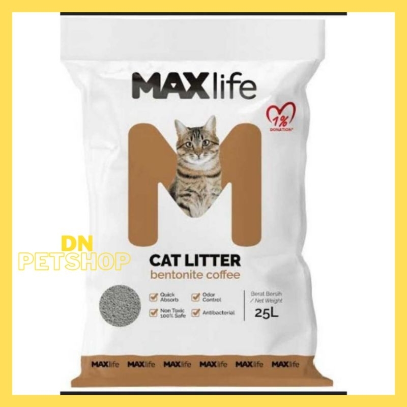 Jual Max Life Pasir Kucing Gumpal Wangi Import 25L Maxlife | Shopee ...