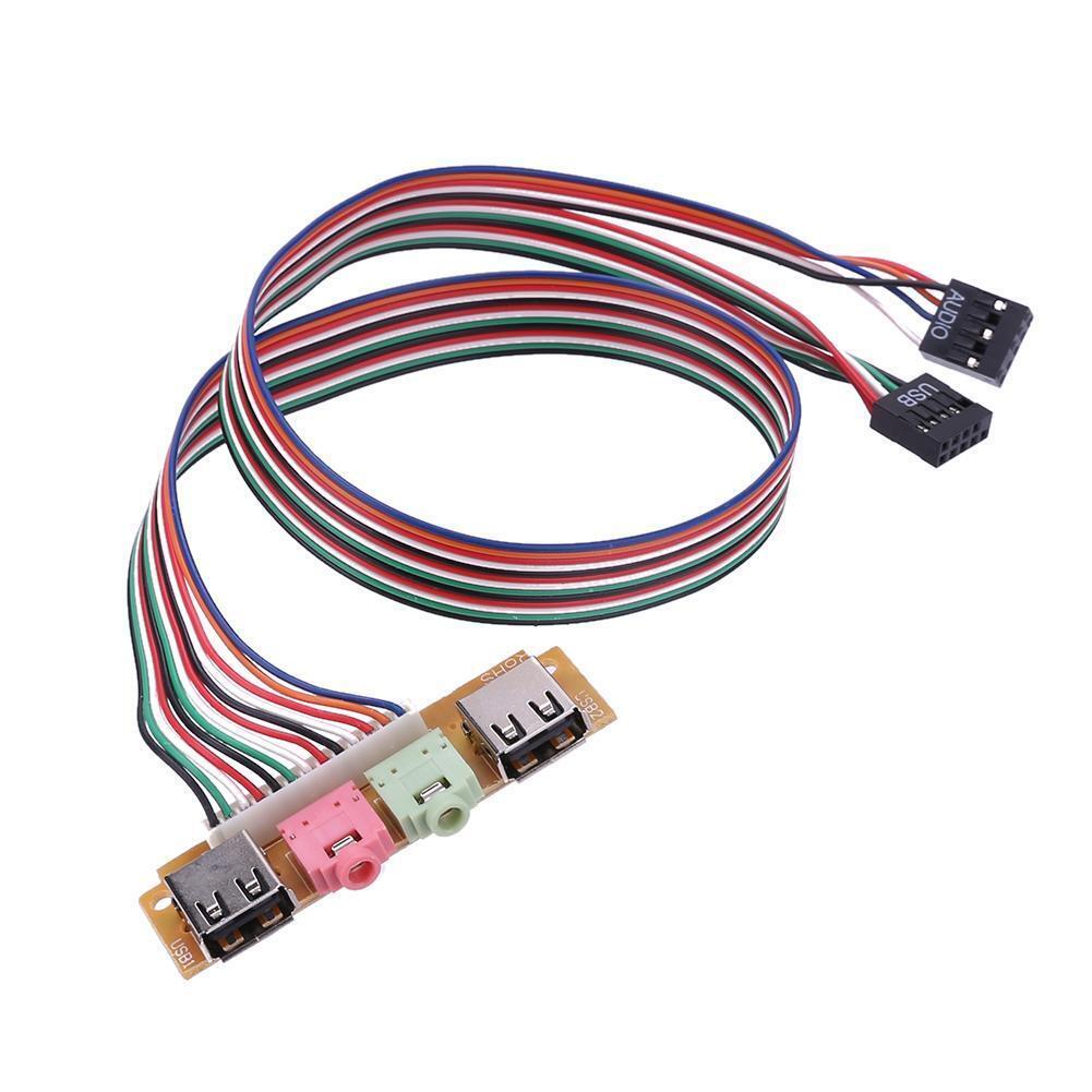 Jual KABEL FRONT PANEL USB 2.0 2 PORT & JACK AUDIO MIC 3.5MM CASING ...