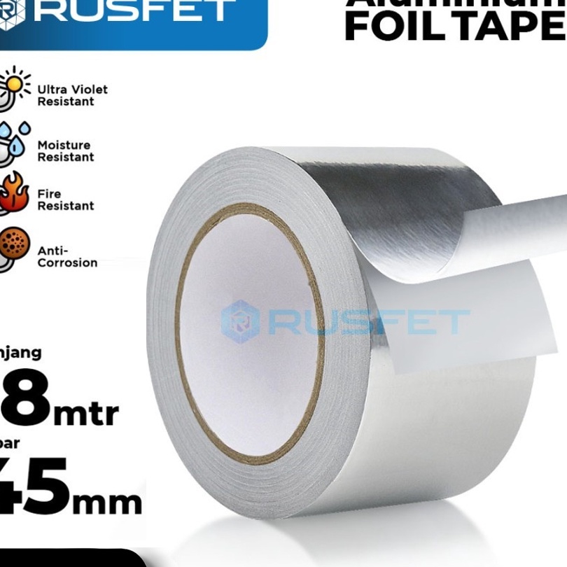 Jual HJ6 Lakban Aluminium Foil Tape 2inch 45mm x 18meter Isolasi Silver Aluminium Tahan Panas ...