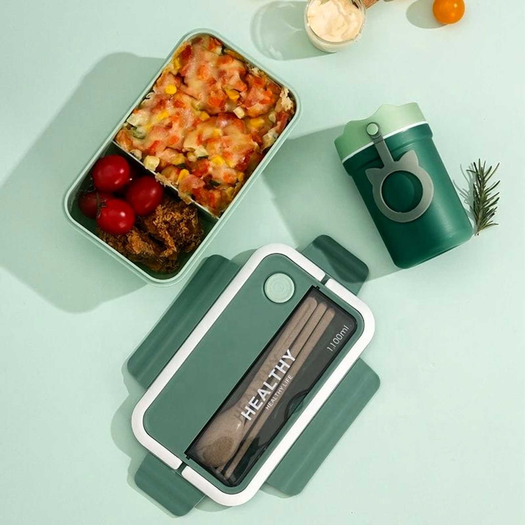 Jual Lunch Box Set Bento 1100ml Bpa Free | Shopee Indonesia