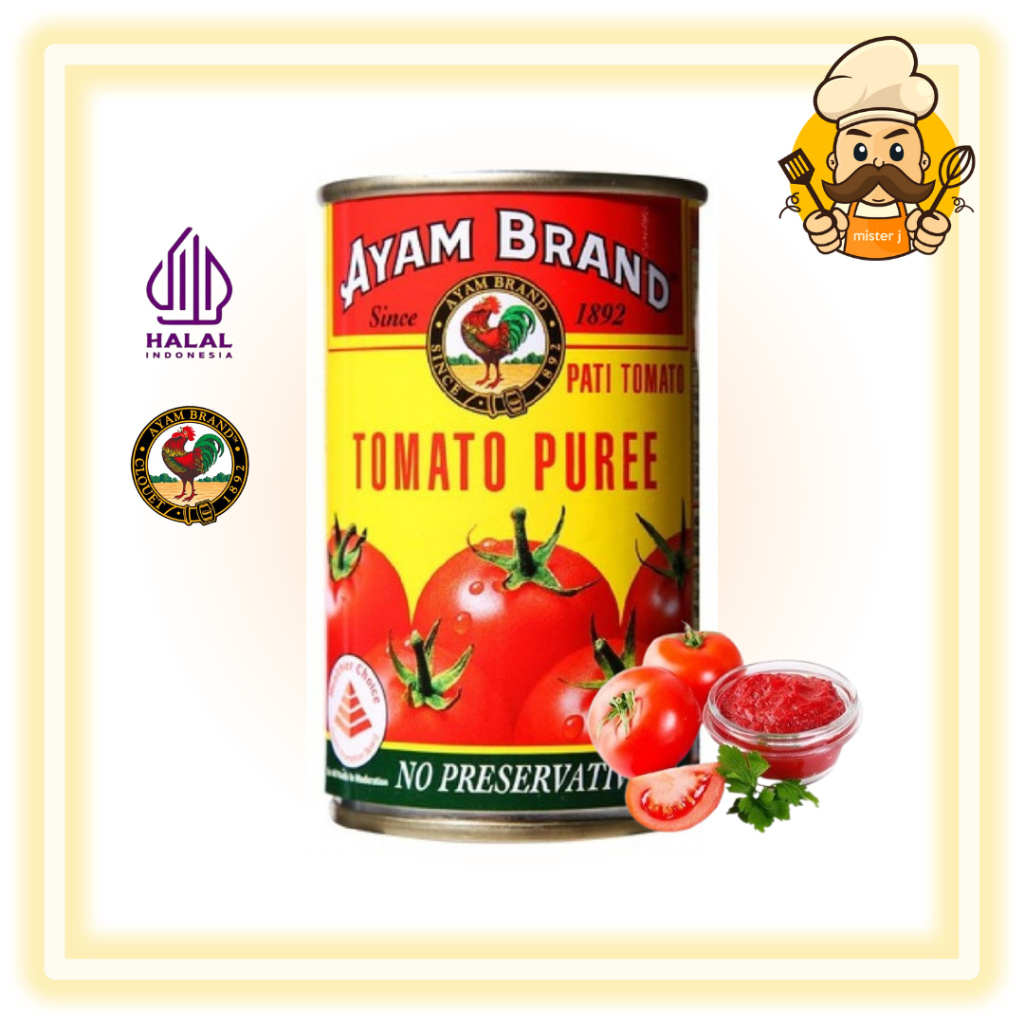 Jual AYAM BRAND TOMATO PUREE 430GR | PASTA TOMAT KALENG HALAL NO MSG ...