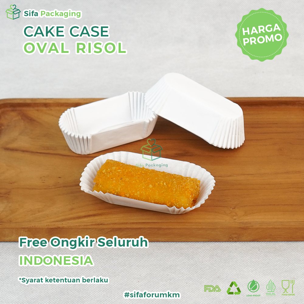 Jual Cup Cake Oval Isi 1000 Pcs Cup cake Kertas Putih wadah risol Cake ...