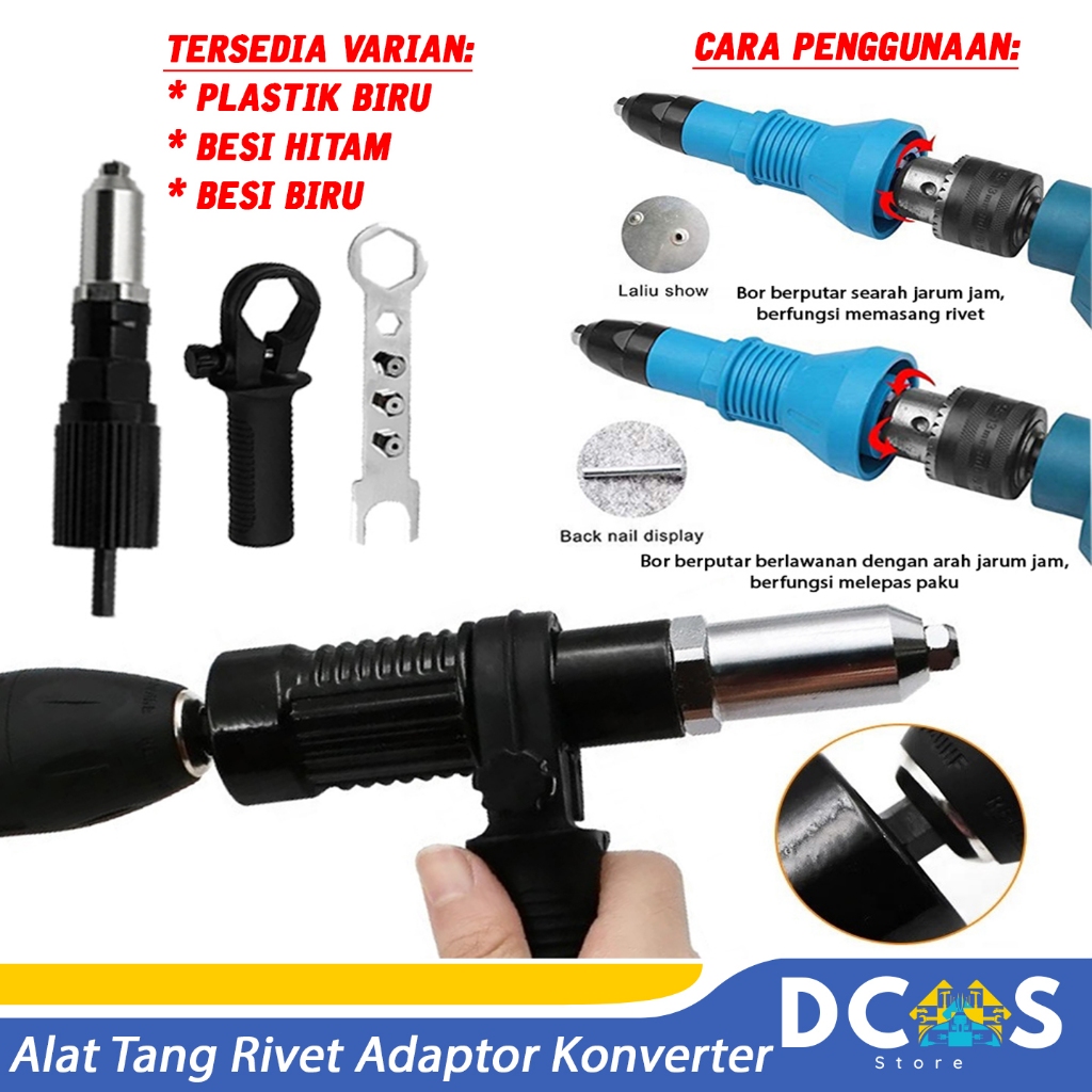 Jual Alat Tang Rivet Ripet Adaptor Konverter Bor Paku Rivet Elektrik ...
