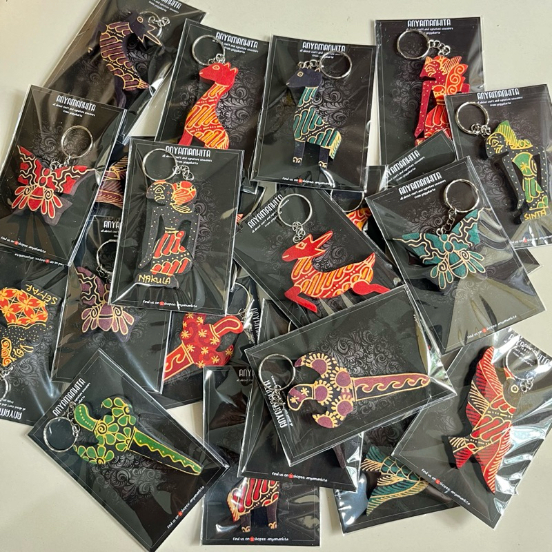 Jual Gantungan Kunci Kayu Batik Eksklusif Souvenir Oleh-Oleh Khas Jogja Indonesia | Shopee Indonesia