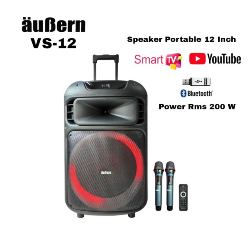 Jual Speaker Portable 12 Inch Aubern VS12 / VS 12 Buetooth USB Original ...
