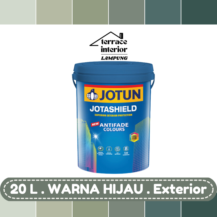 Jual Cat Tembok Jotashield Antifade Colours Exterior Jotun warna Hijau 20 L | Shopee Indonesia