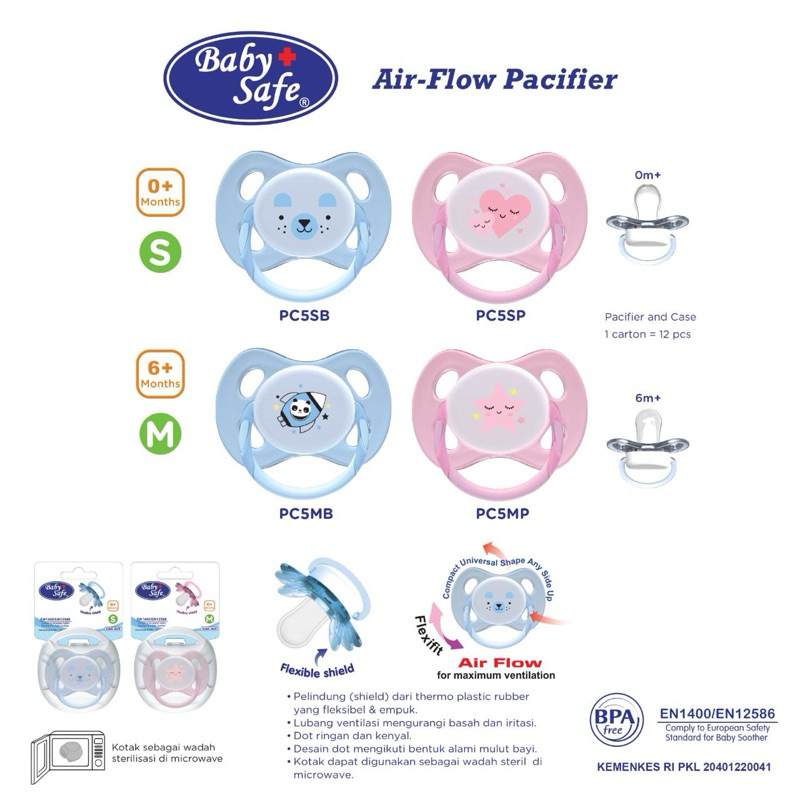 Jual Baby Safe Natural Pacifier With Case PC5SB PC5SP PC5MB PC5MP ...