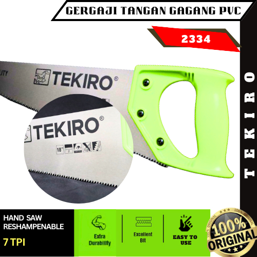 Jual GERGAJI KAYU TEKIRO GRAJI TANGAN 7 TPI 18 20 INCH GAGANG PVC ...