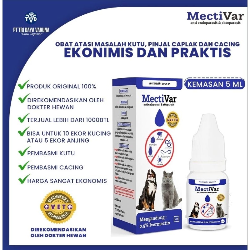 Jual Mectivar Obat Tetes Kutu Tungau Pinjal Caplak Cacing untuk Kucing ...