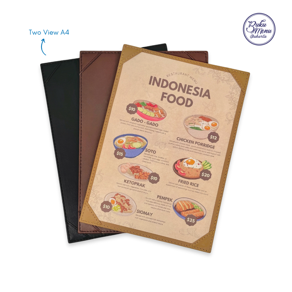 Jual Buku Menu Jakarta - Buku Menu Kulit Varian Cafe Series Two View (2 ...