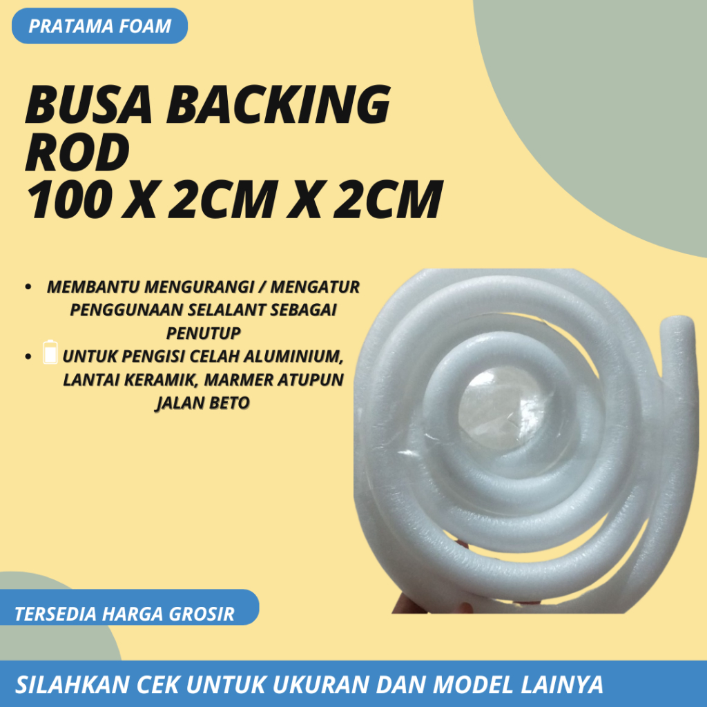 Jual Busa Backing Rod 100cm Diameter 2cm Busa Sield Sealent | Shopee ...