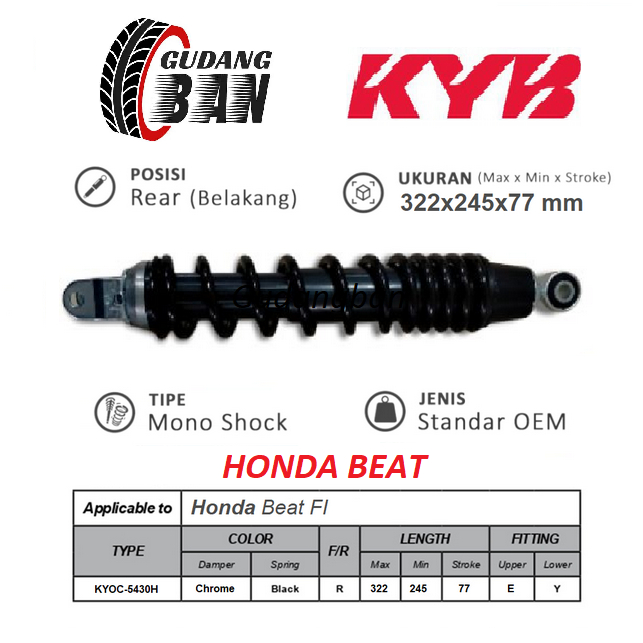 Jual SHOCK BREAKER ( KAYABA / ASPIRA ) KYOC-5430 Tinggi 32cm KAYABA ...