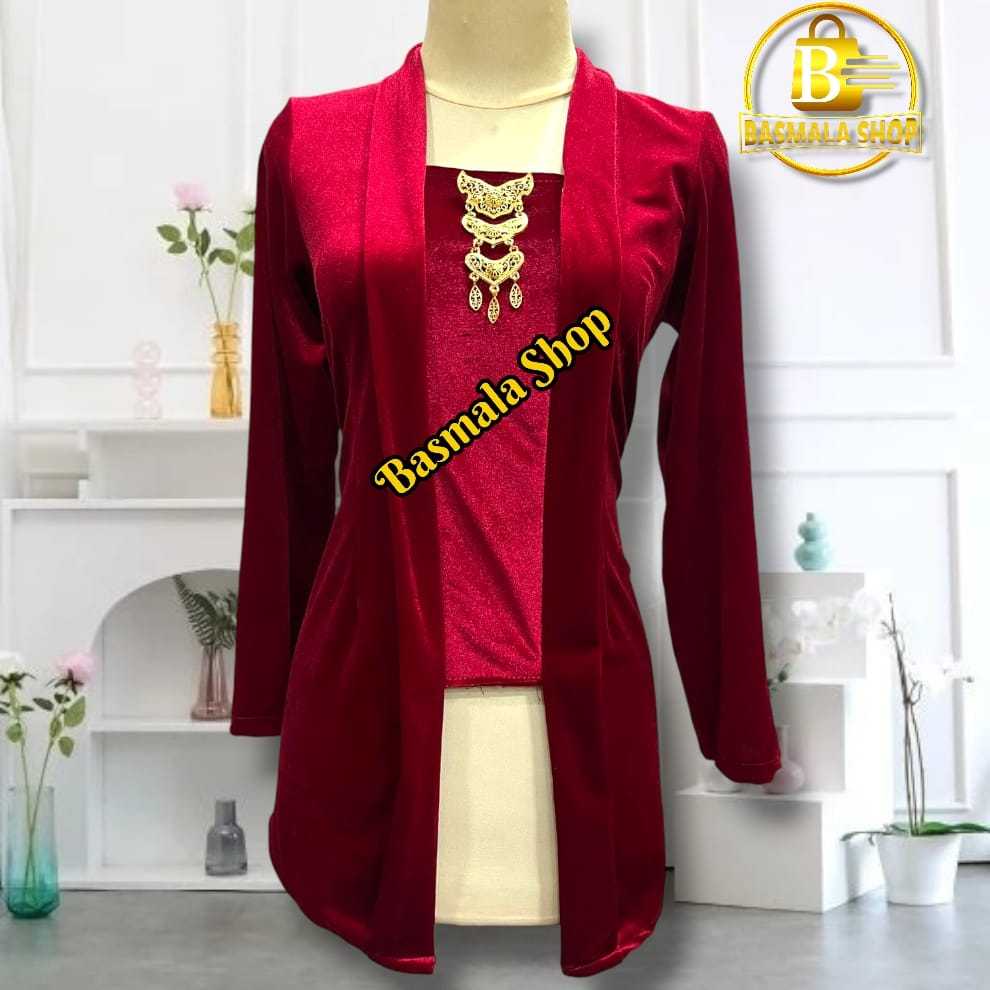 Jual Basmala Shop - Kebaya Kutu baru Polos Bludru Termurah Varian (WARNA LENGKAP) | Shopee Indonesia