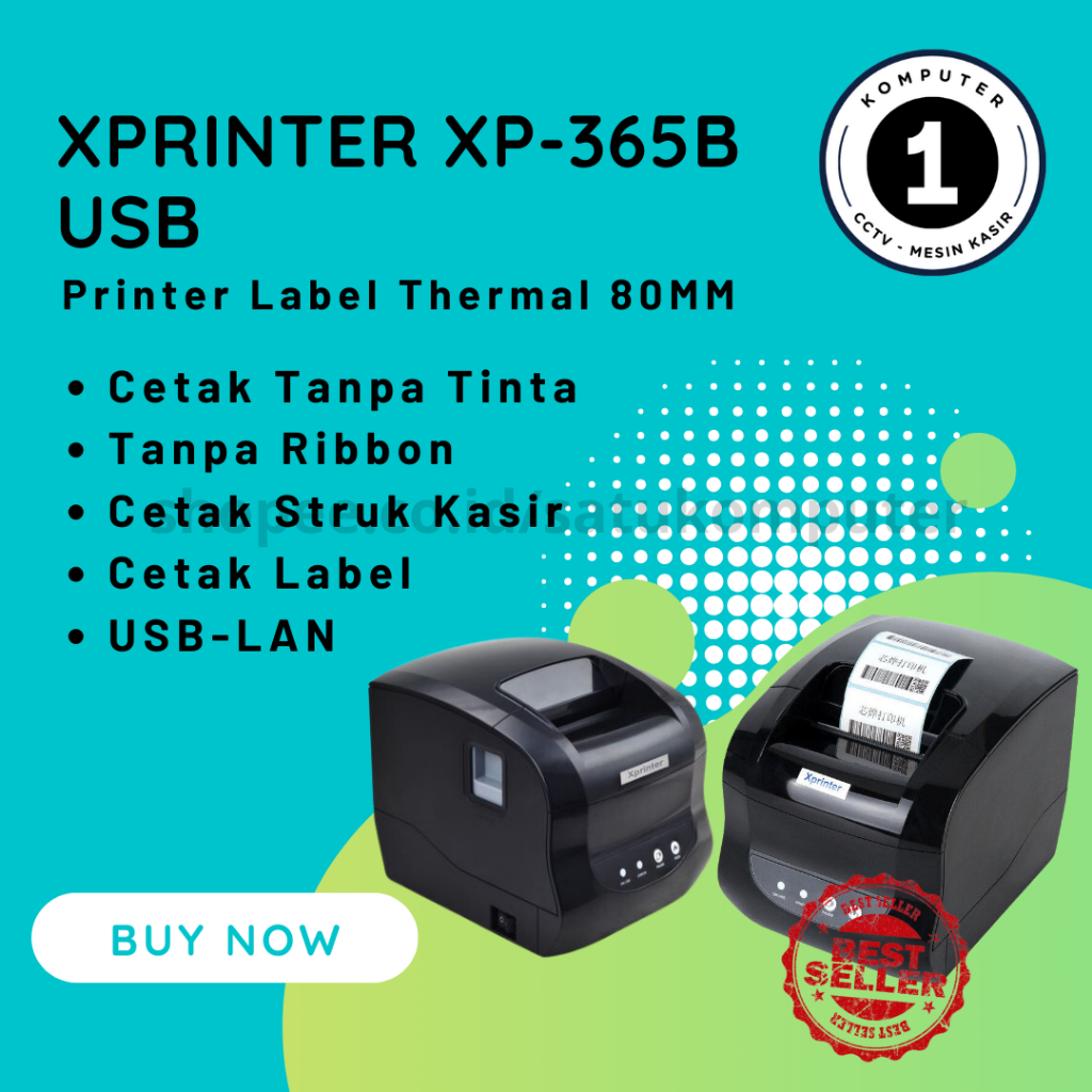 Jual Printer Barcode & Printer Struk Nota 80mm Model Thermal Xprinter XP-365B USB + LAN + Serial ...