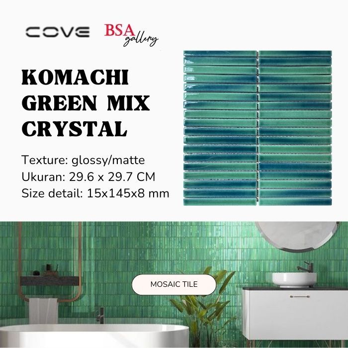 Jual MOZAIK TILE HIJAU KITKAT DINDING WC DAPUR / KERAMIK MOSAIC GREEN ...