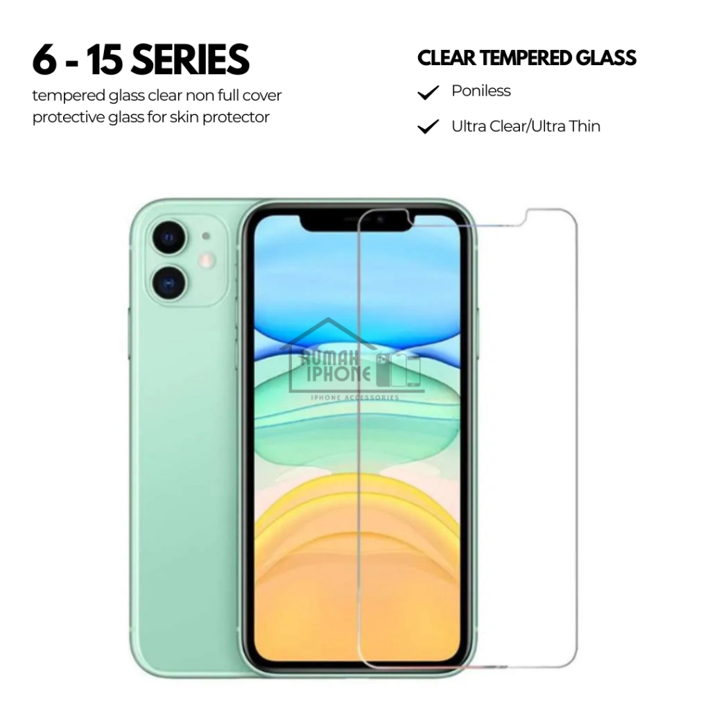Jual Tempered Glass Kaca Bening Iphone 6 6+ 7 7+ 8 8+ Plus SE 2020 2022 X Xs Xs Max Xr 11 12 13 ...
