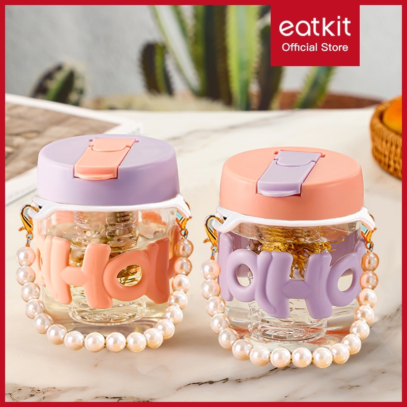 Jual Eatkit 350ml Gelas Kaca Tumbler HOHO Gelas Kopi Aesthetic Cup dan ...