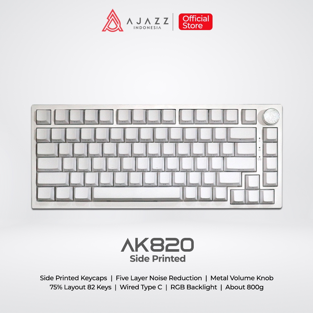 Jual Ajazz AK820 Side Printed 75% Mechanical Keyboard Wired RGB | Shopee Indonesia