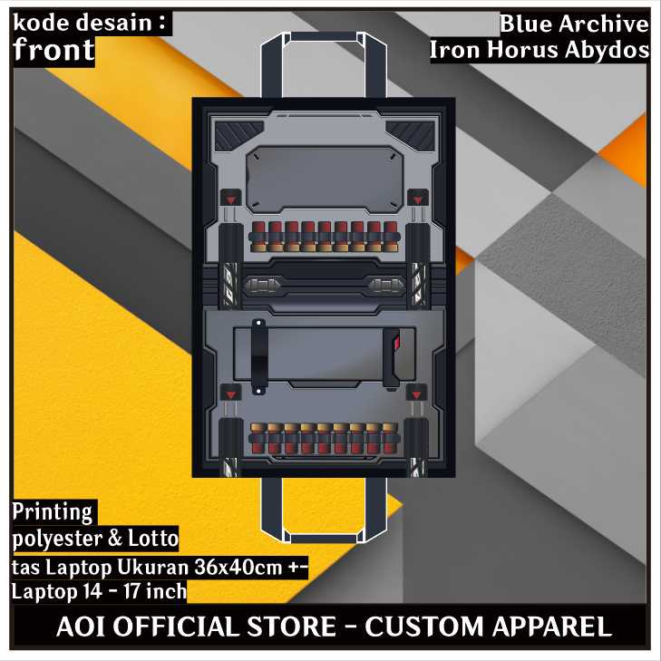 Jual Tas Laptop Iron Horus Abydos Takanashi Hoshino Blue Archive ...