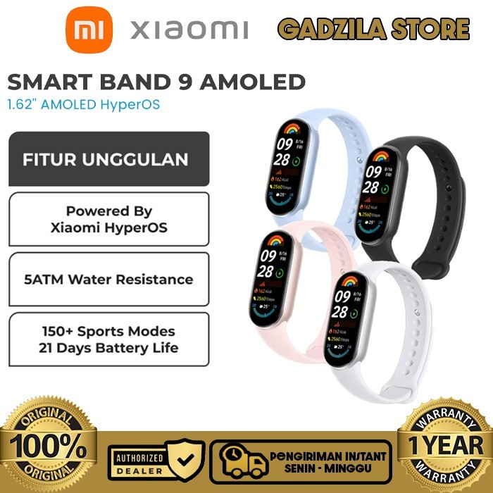 Jual Xiaomi Smart Mi Band 9 / Miband 9 Garansi Resmi Amoled 1.62" Hyper ...