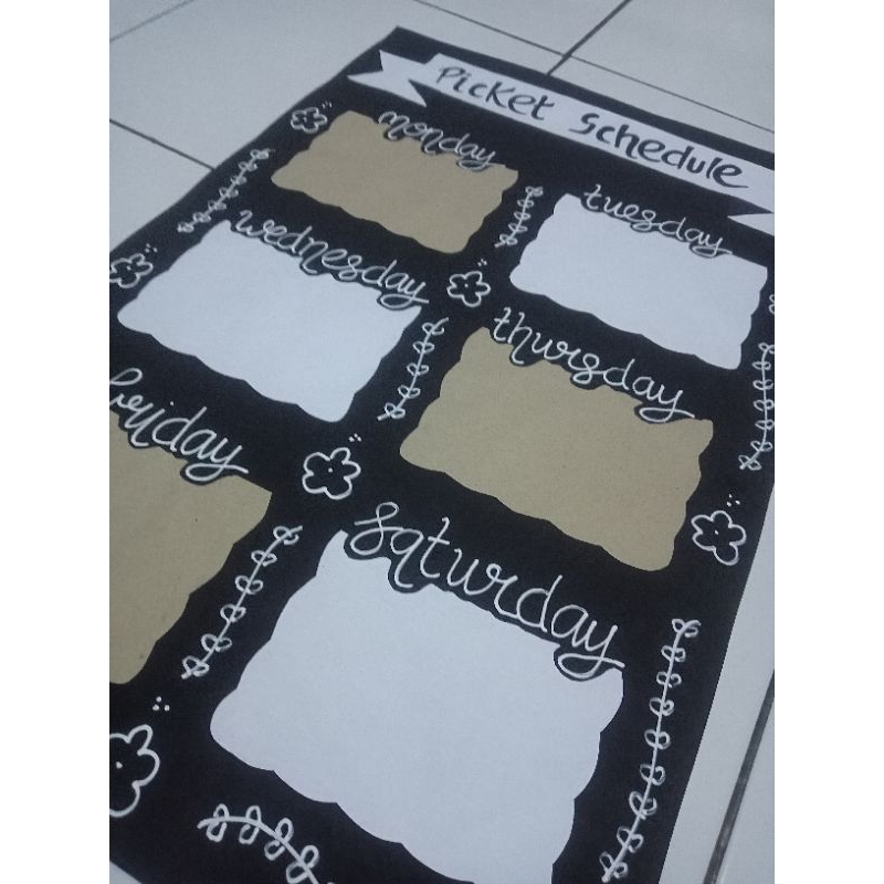 Jual PICKET SCHEDULE || jadwal piket motif bunga | Shopee Indonesia